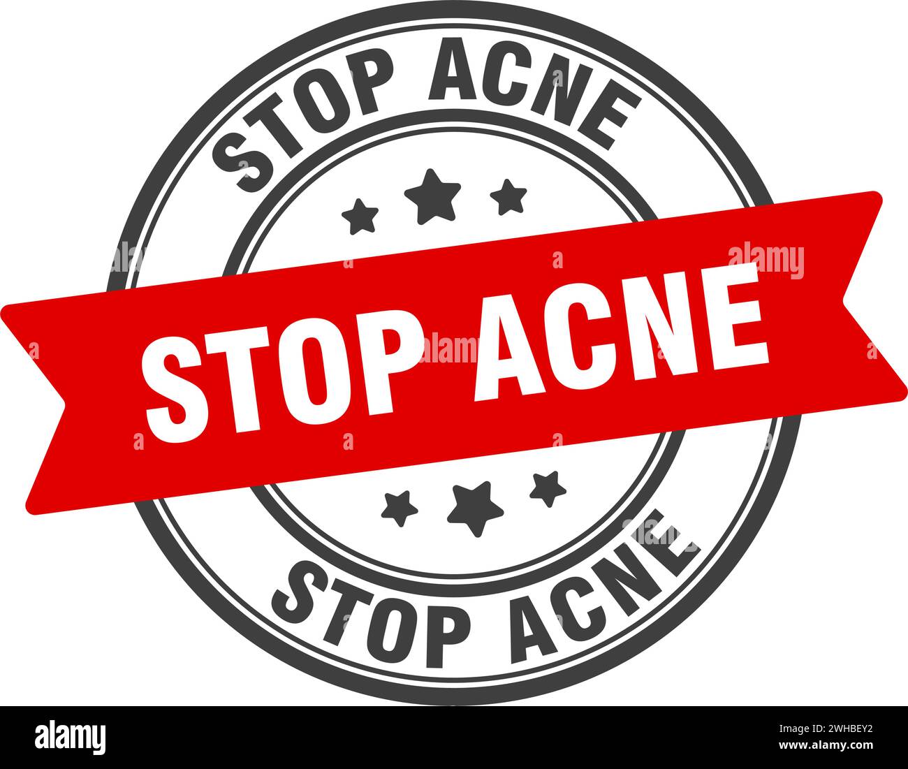 stop acne stamp. stop acne round sign. label on transparent background ...