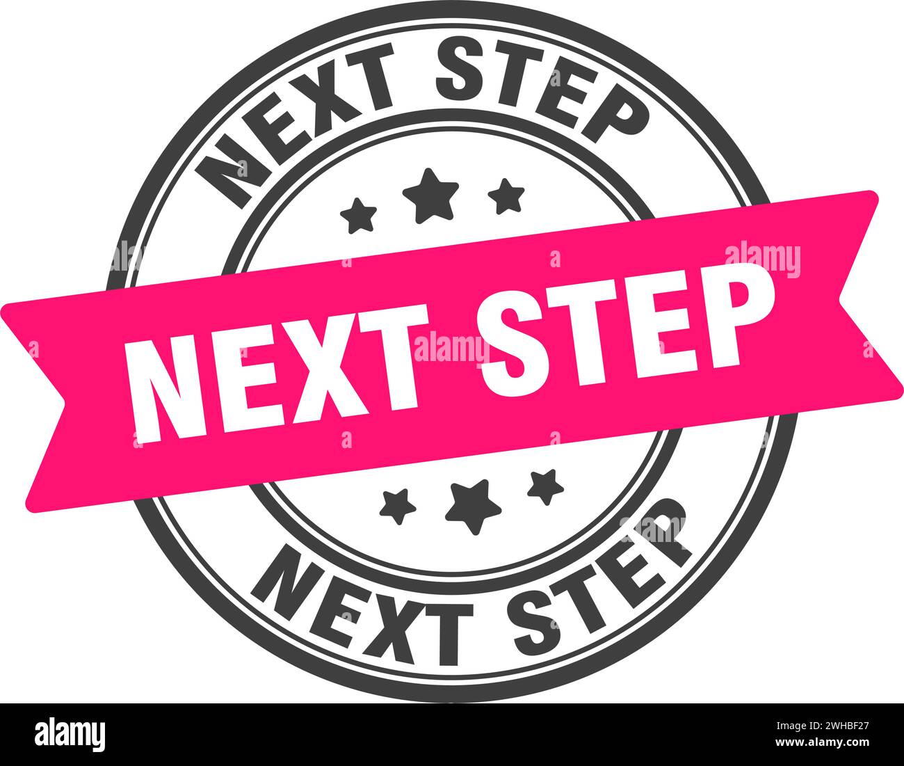 next step stamp. next step round sign. label on transparent background ...