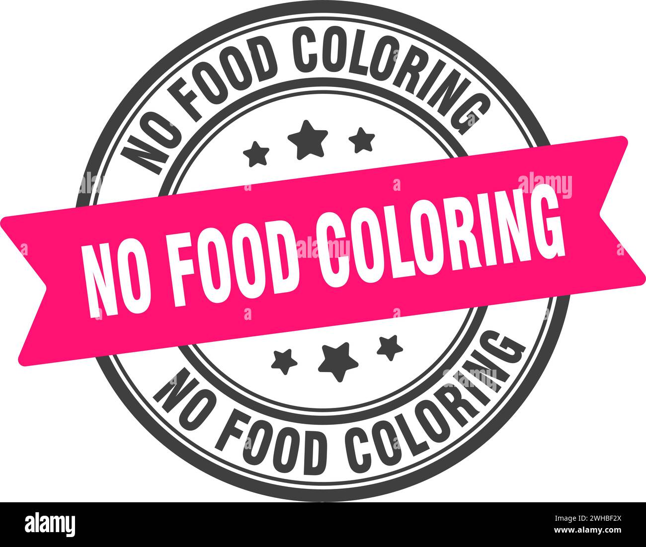 no food coloring stamp. no food coloring round sign. label on ...