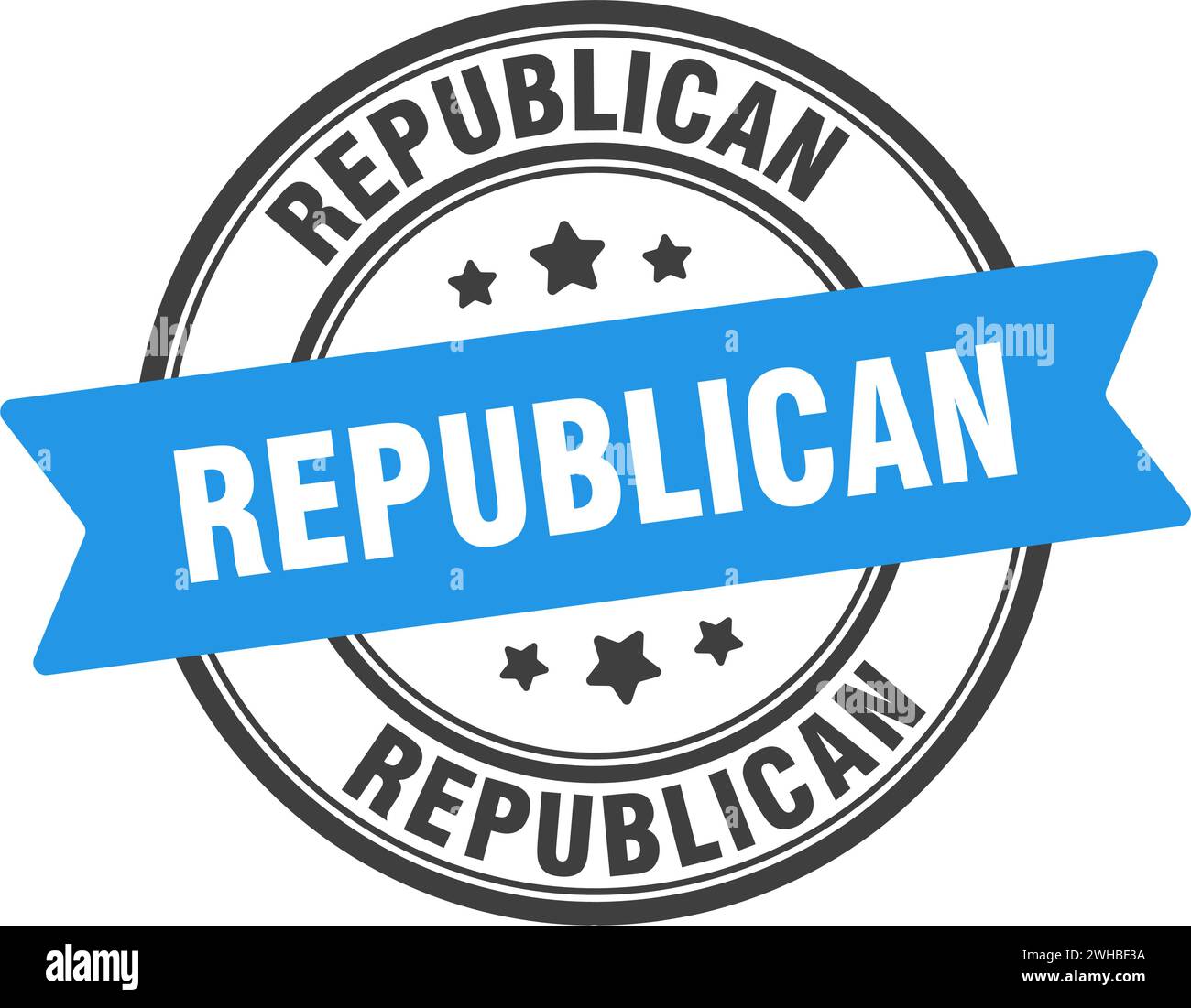 republican stamp. republican round sign. label on transparent ...