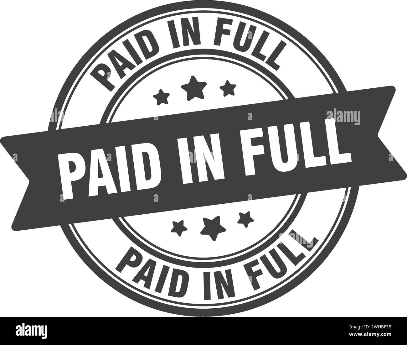 paid in full stamp. paid in full round sign. label on transparent ...