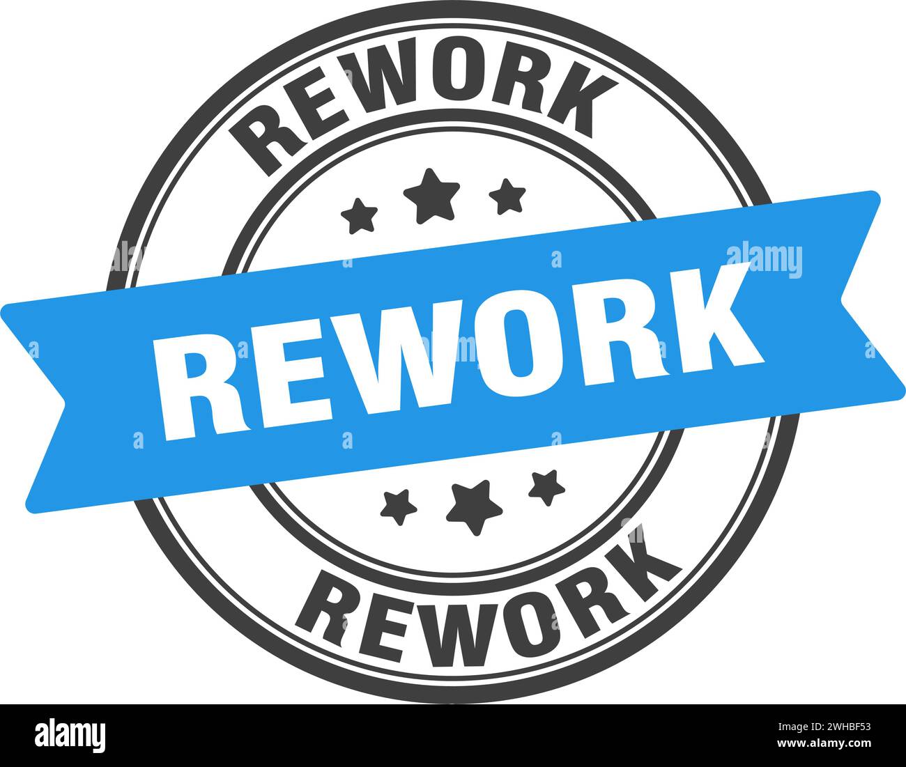 rework stamp. rework round sign. label on transparent background Stock ...