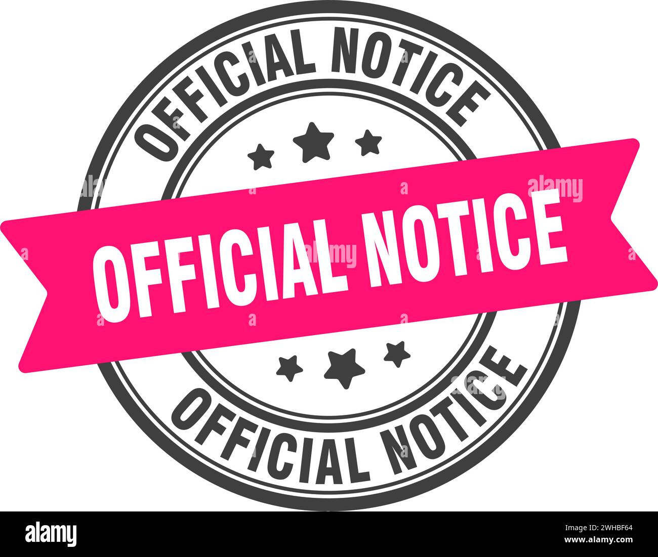 official notice stamp. official notice round sign. label on transparent ...