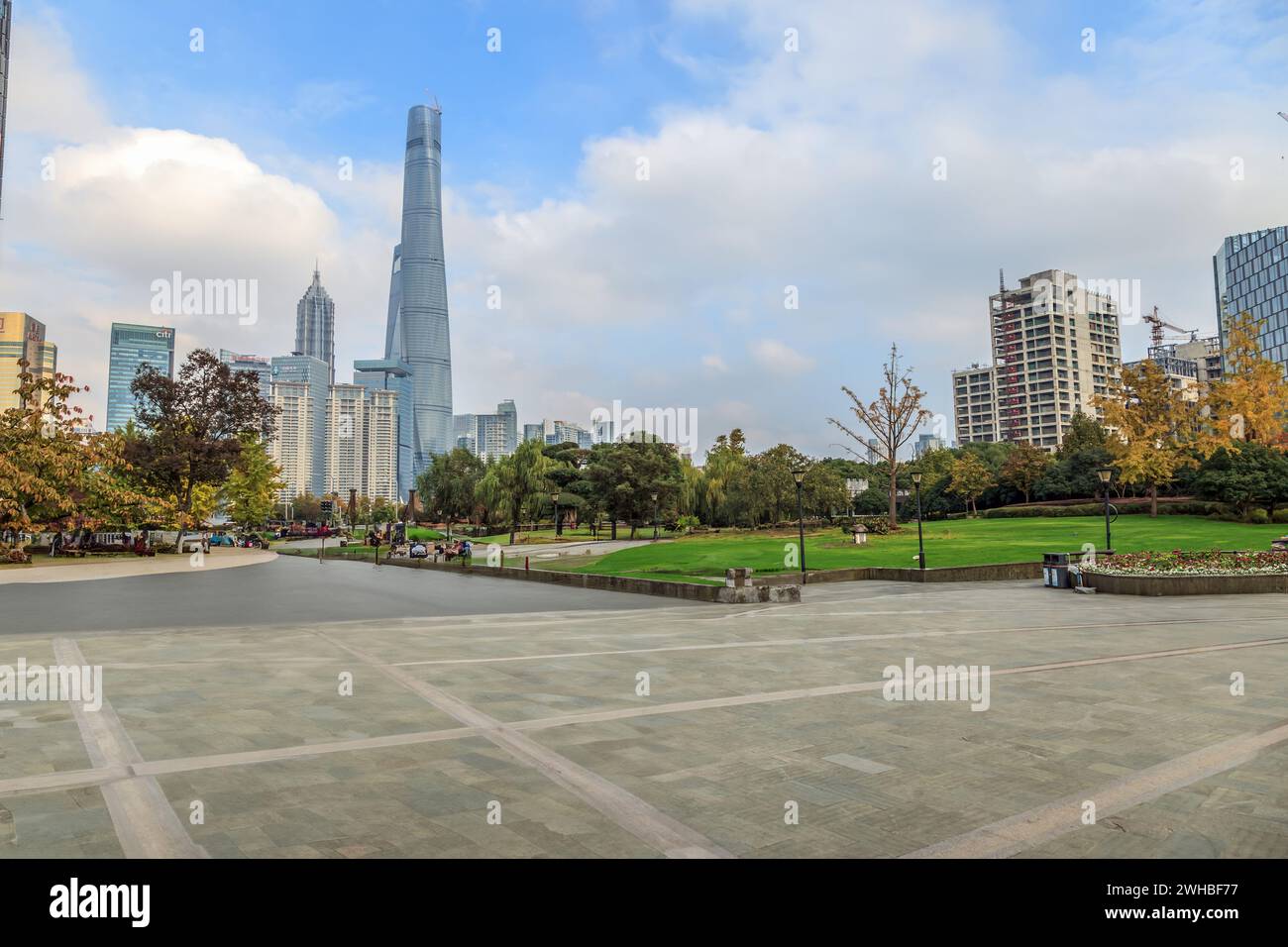 Picture from Shanghai's Gucheng Park of the Pudong skyline during the ...