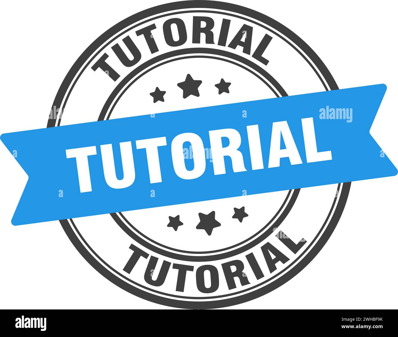 tutorial stamp. tutorial round sign. label on transparent background Stock Vector Image & Art ...