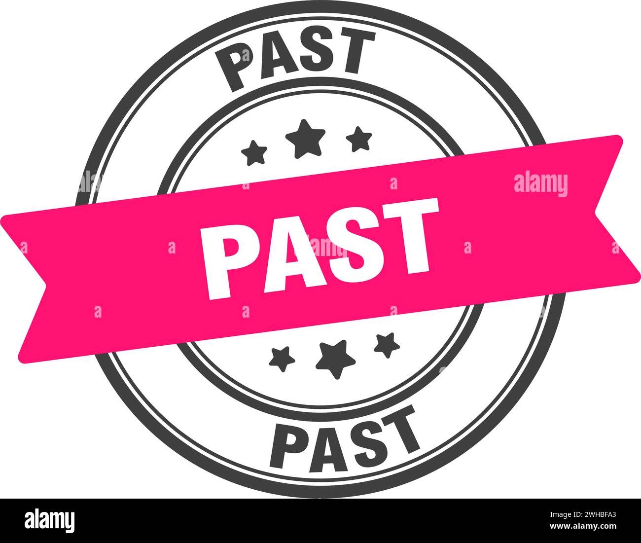 past stamp. past round sign. label on transparent background Stock ...