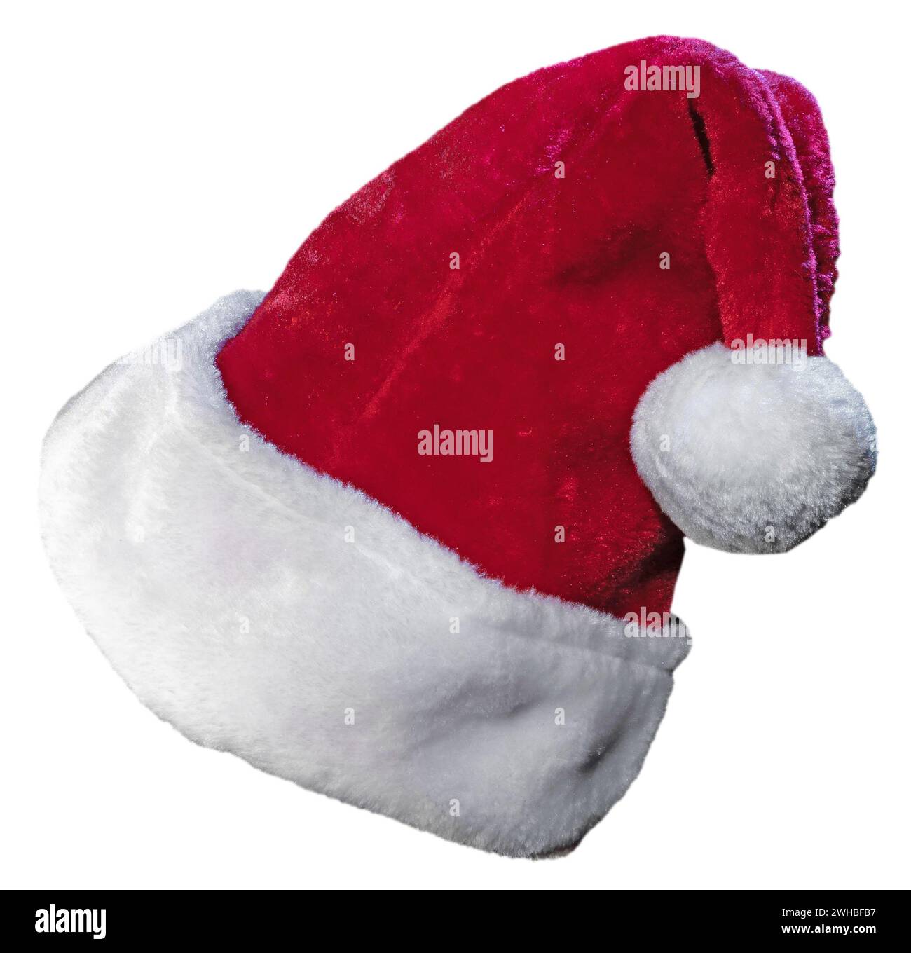 Bright red cap that Santa Claus wears during his global trip revery ...