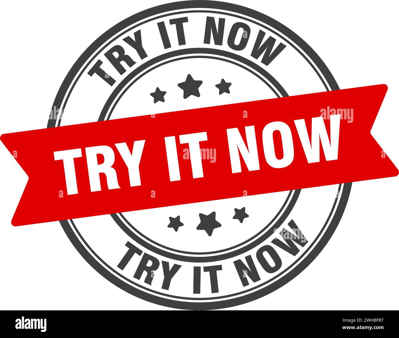 try it now stamp. try it now round sign. label on transparent ...