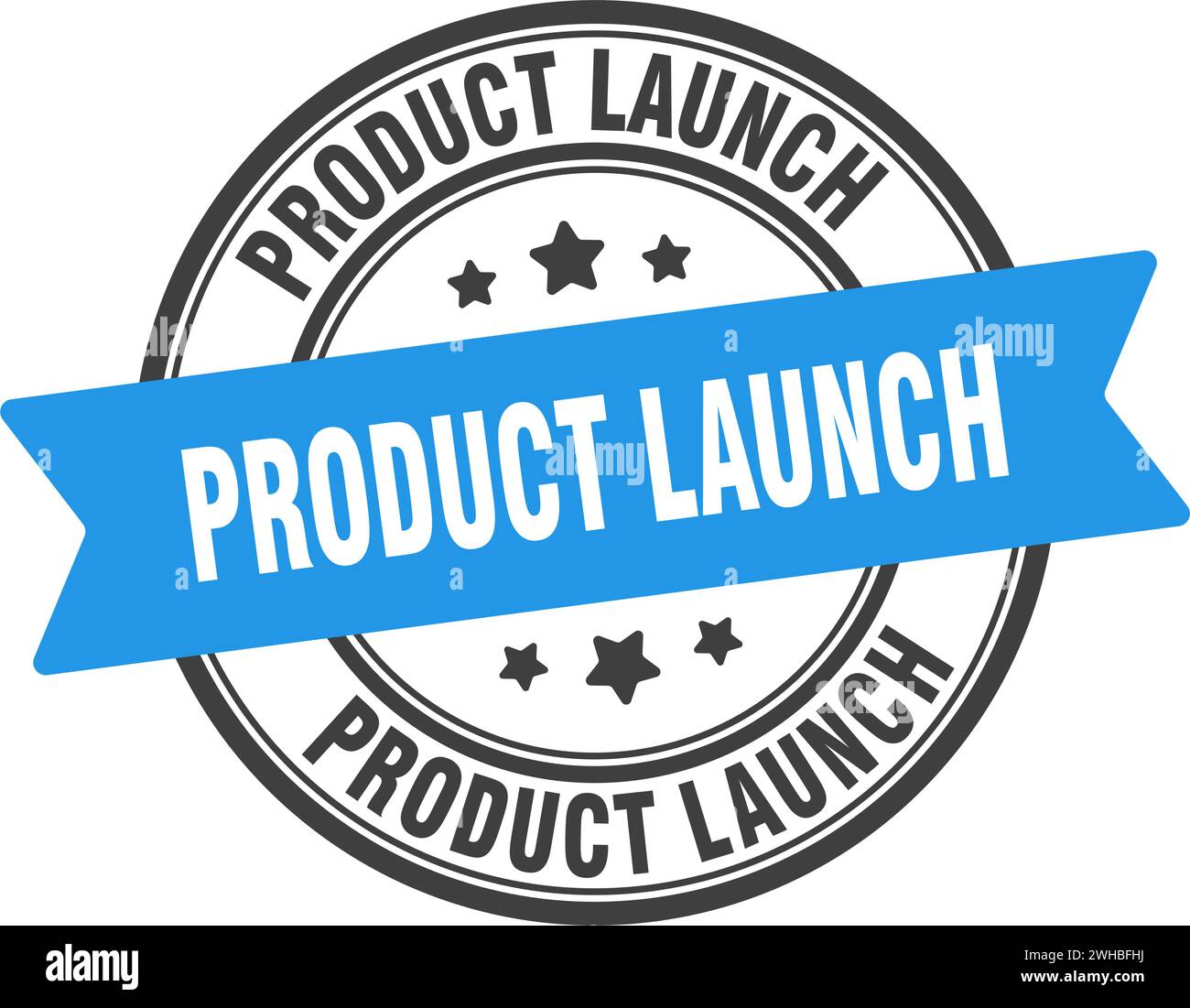 product launch stamp. product launch round sign. label on transparent ...