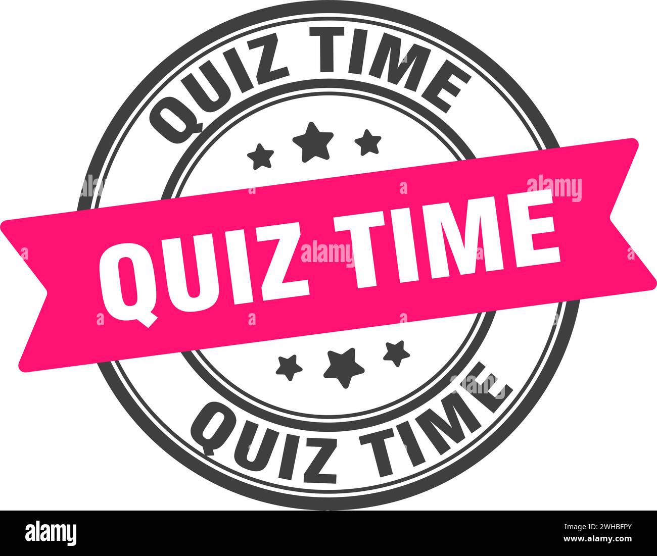 quiz time stamp. quiz time round sign. label on transparent background ...
