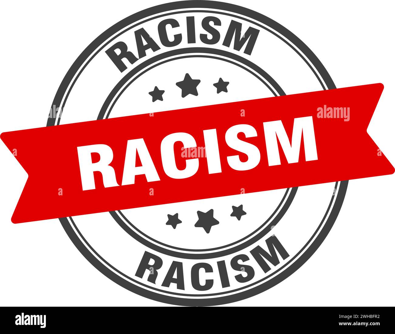 racism stamp. racism round sign. label on transparent background Stock ...