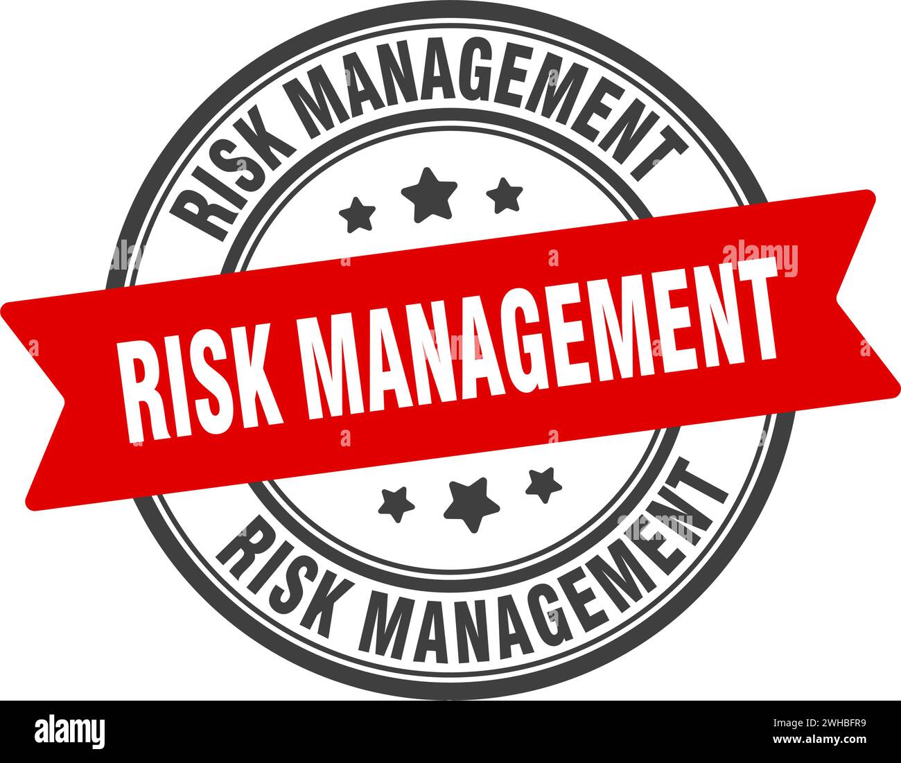 risk management stamp. risk management round sign. label on transparent ...