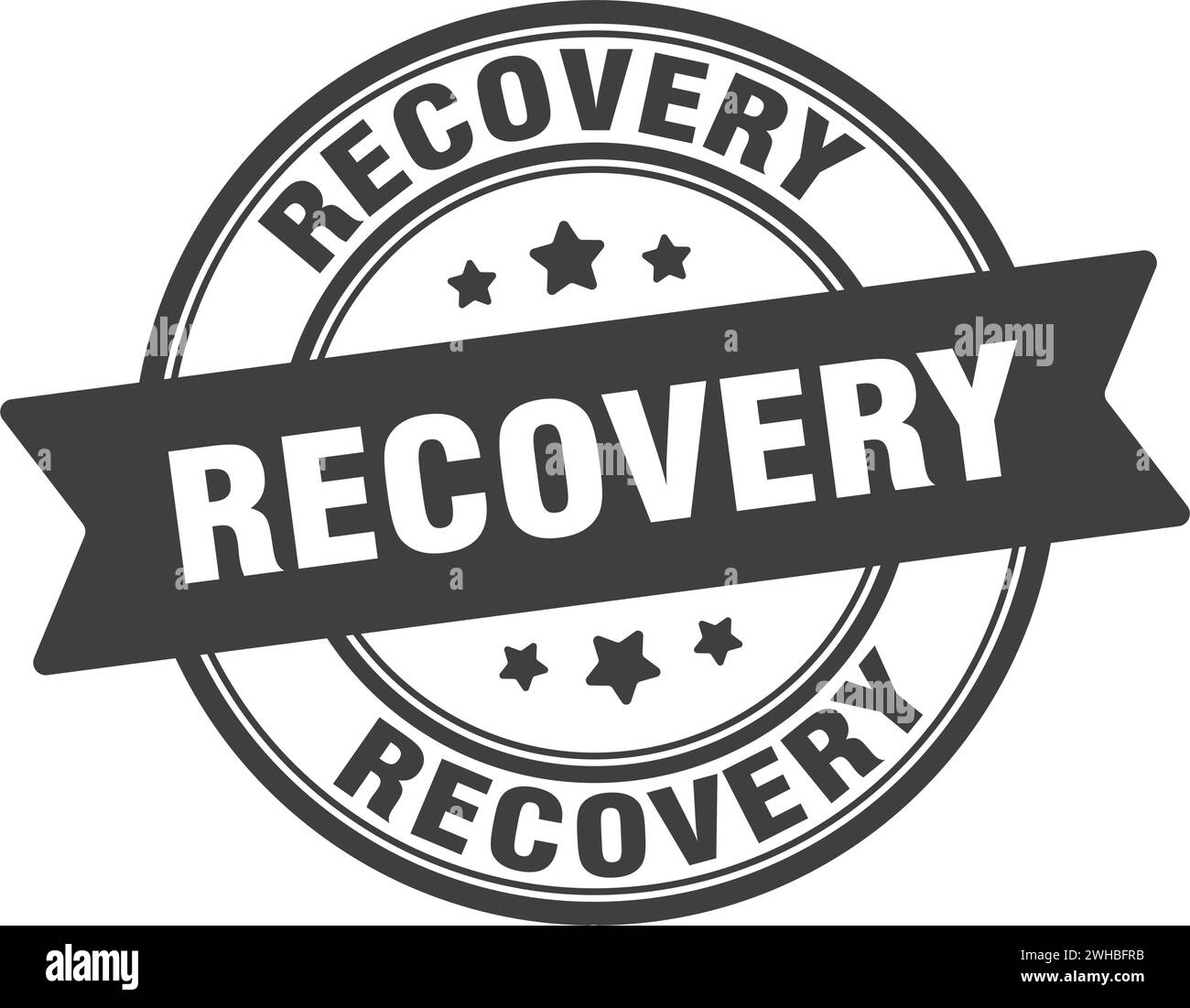 recovery stamp. recovery round sign. label on transparent background ...