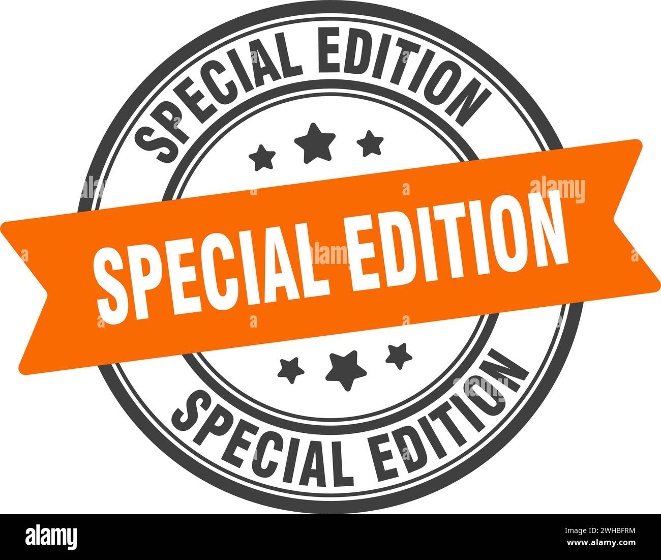 special edition stamp. special edition round sign. label on transparent ...