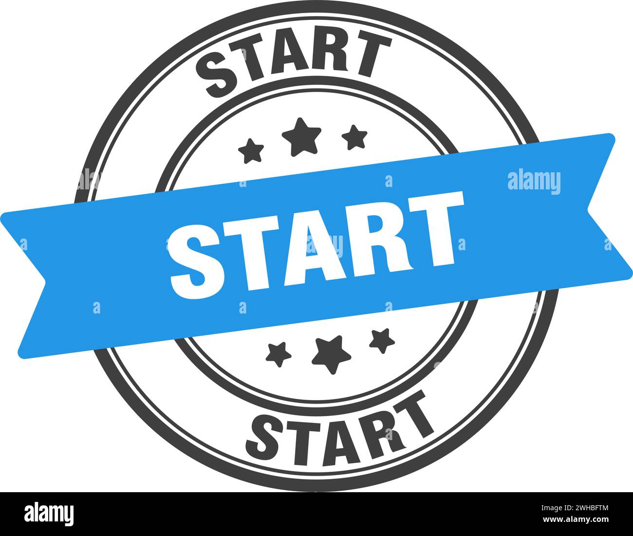 start stamp. start round sign. label on transparent background Stock ...