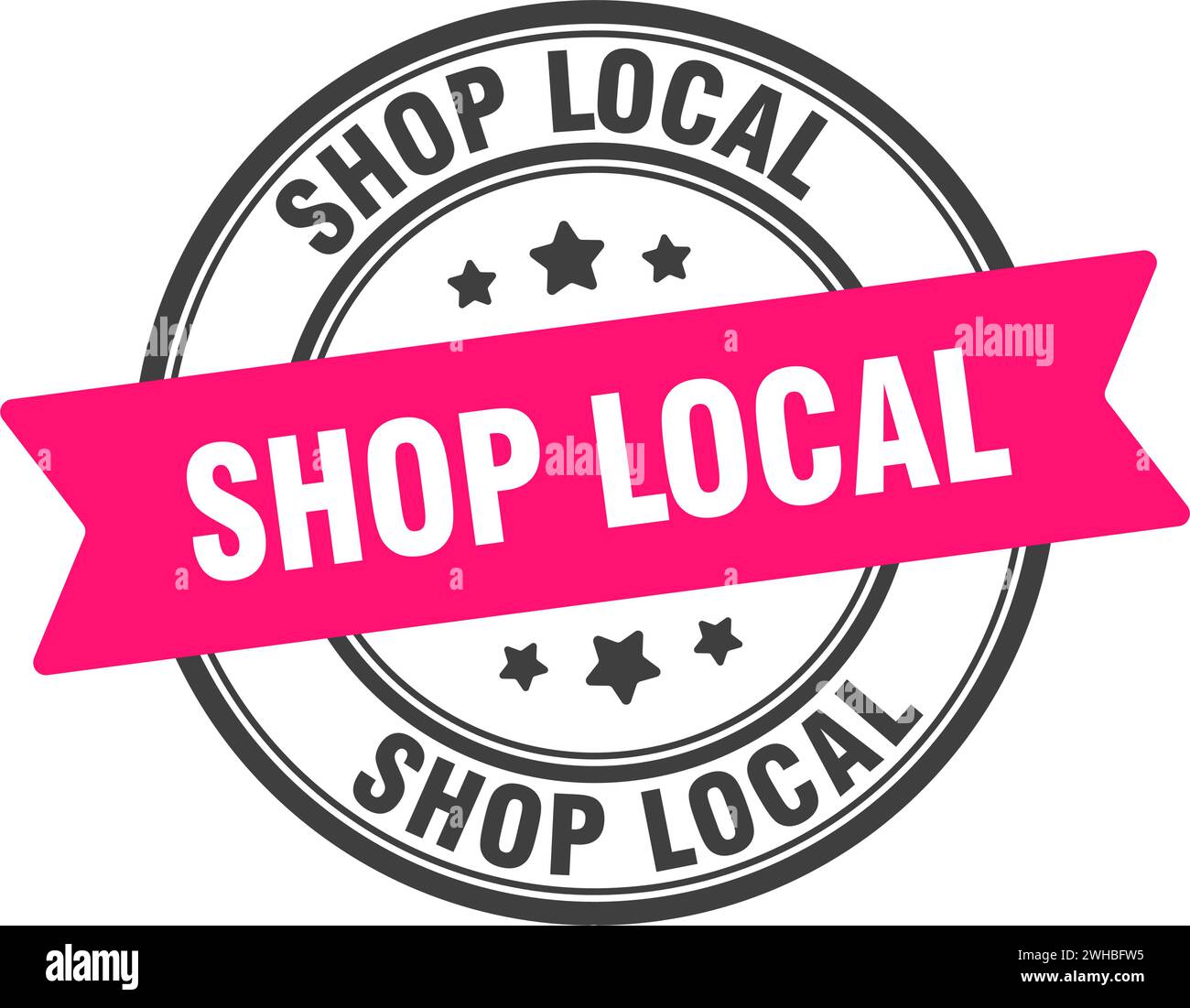 shop local stamp. shop local round sign. label on transparent ...