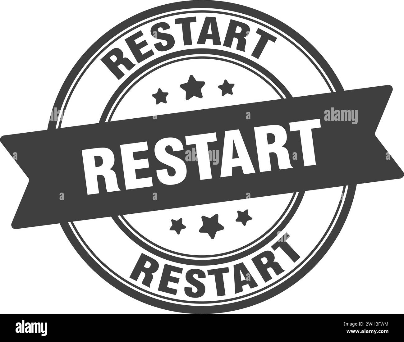 restart stamp. restart round sign. label on transparent background ...