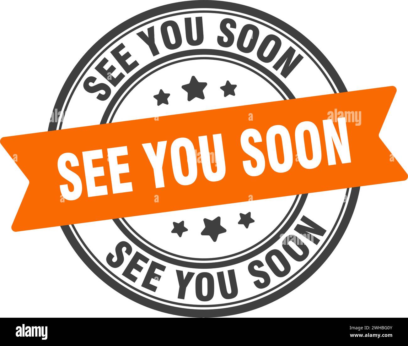 see you soon stamp. see you soon round sign. label on transparent ...