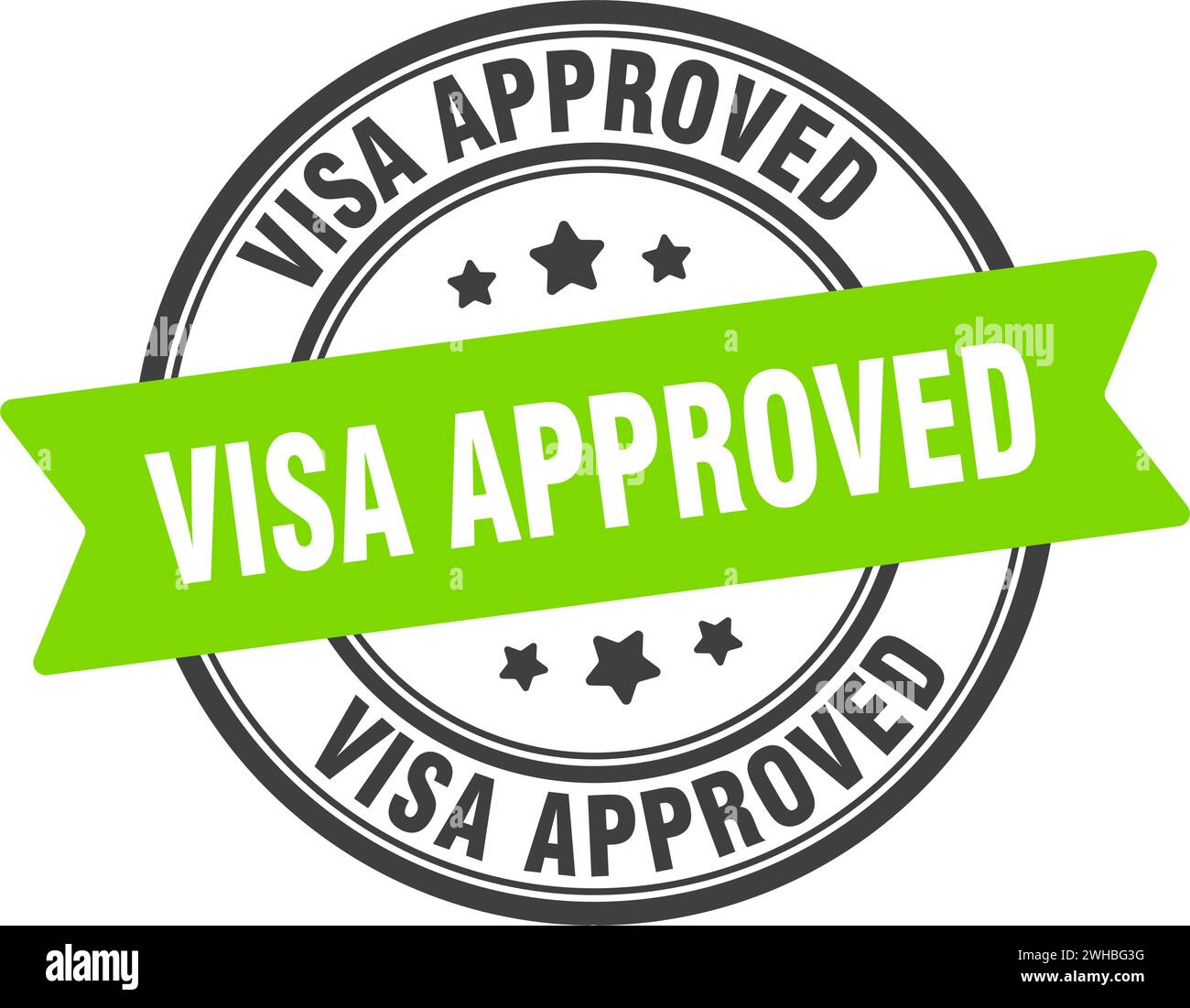 visa approved stamp. visa approved round sign. label on transparent ...