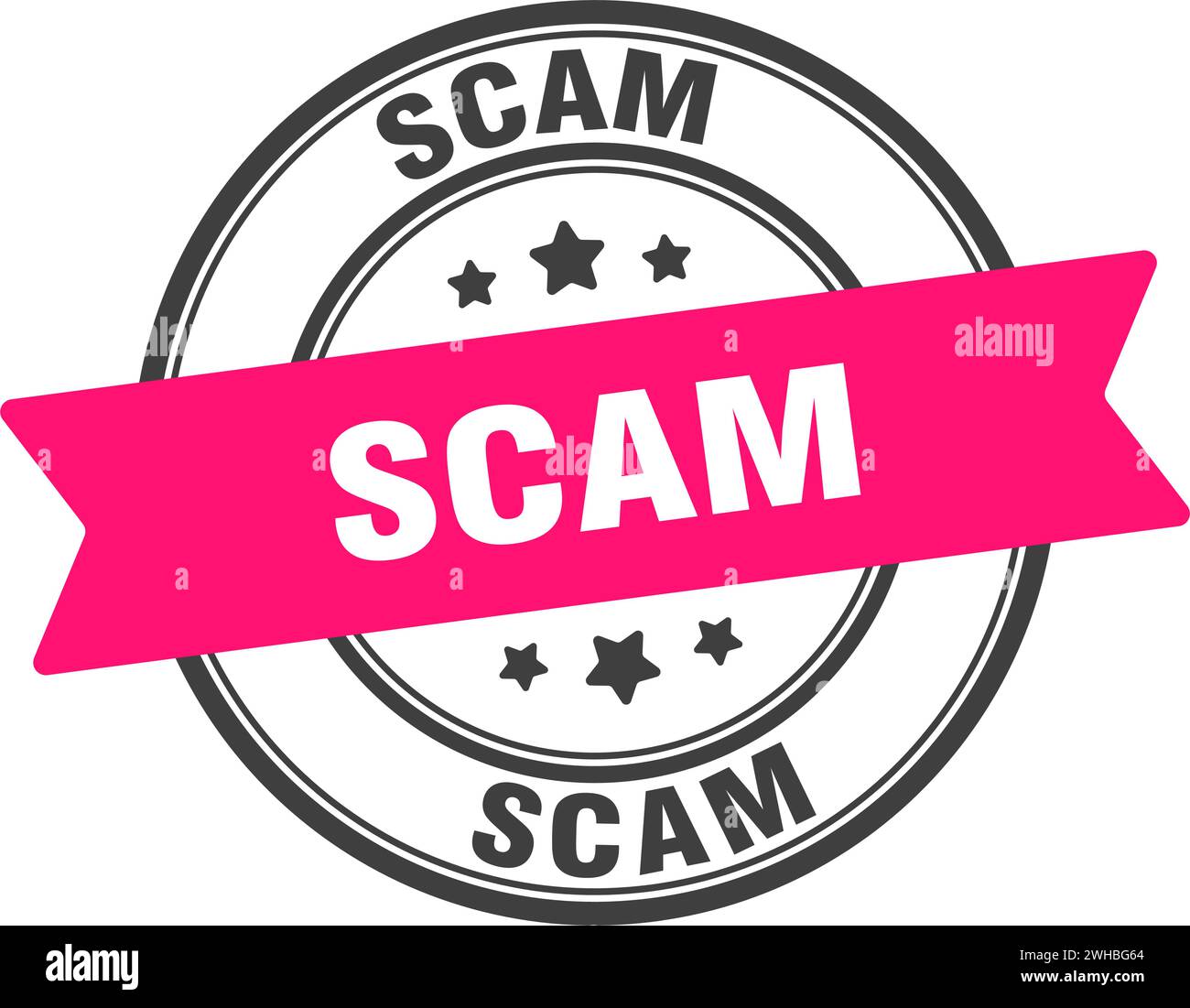 scam stamp. scam round sign. label on transparent background Stock ...