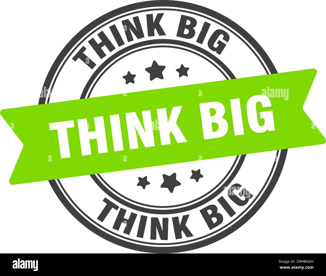 think big stamp. think big round sign. label on transparent background ...
