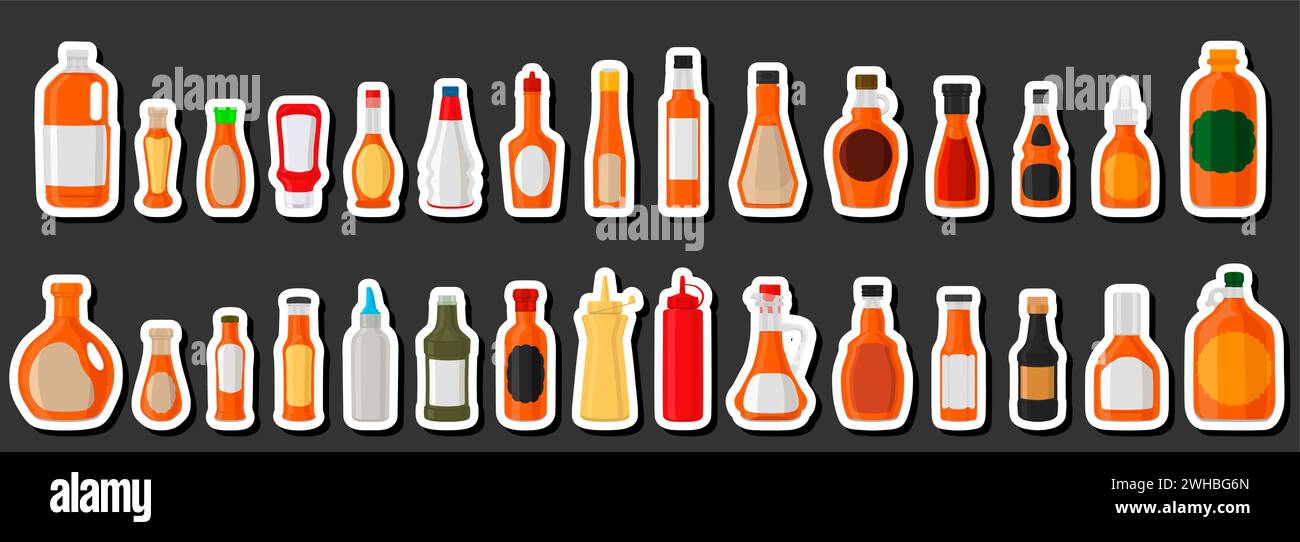 Illustration on theme big kit varied glass bottles filled liquid ...