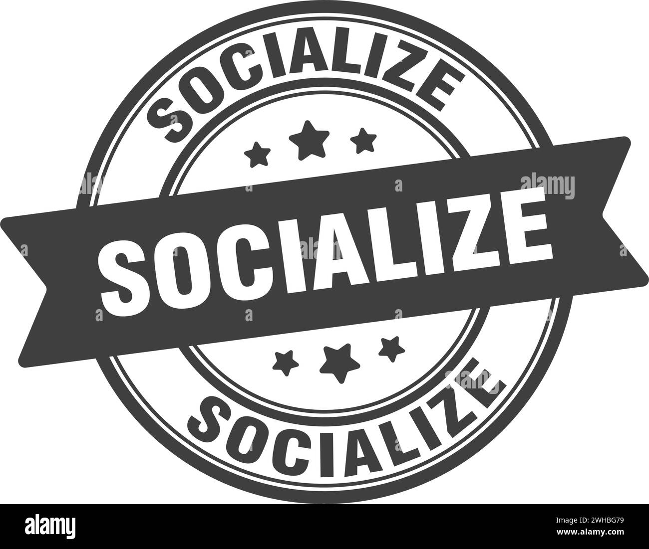 socialize stamp. socialize round sign. label on transparent background ...