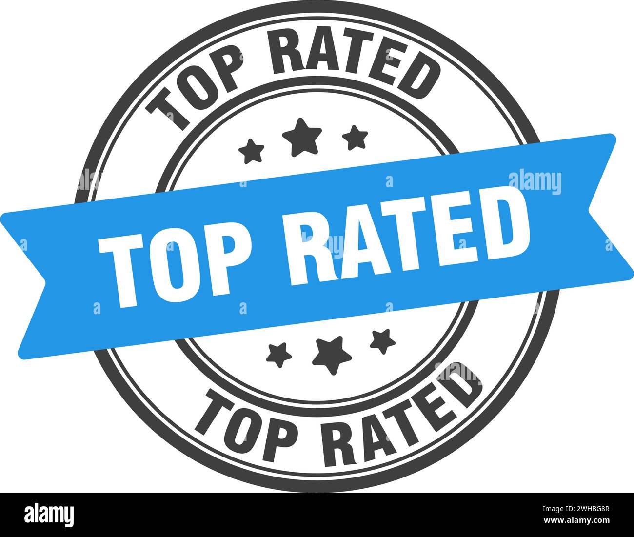 top rated stamp. top rated round sign. label on transparent background ...