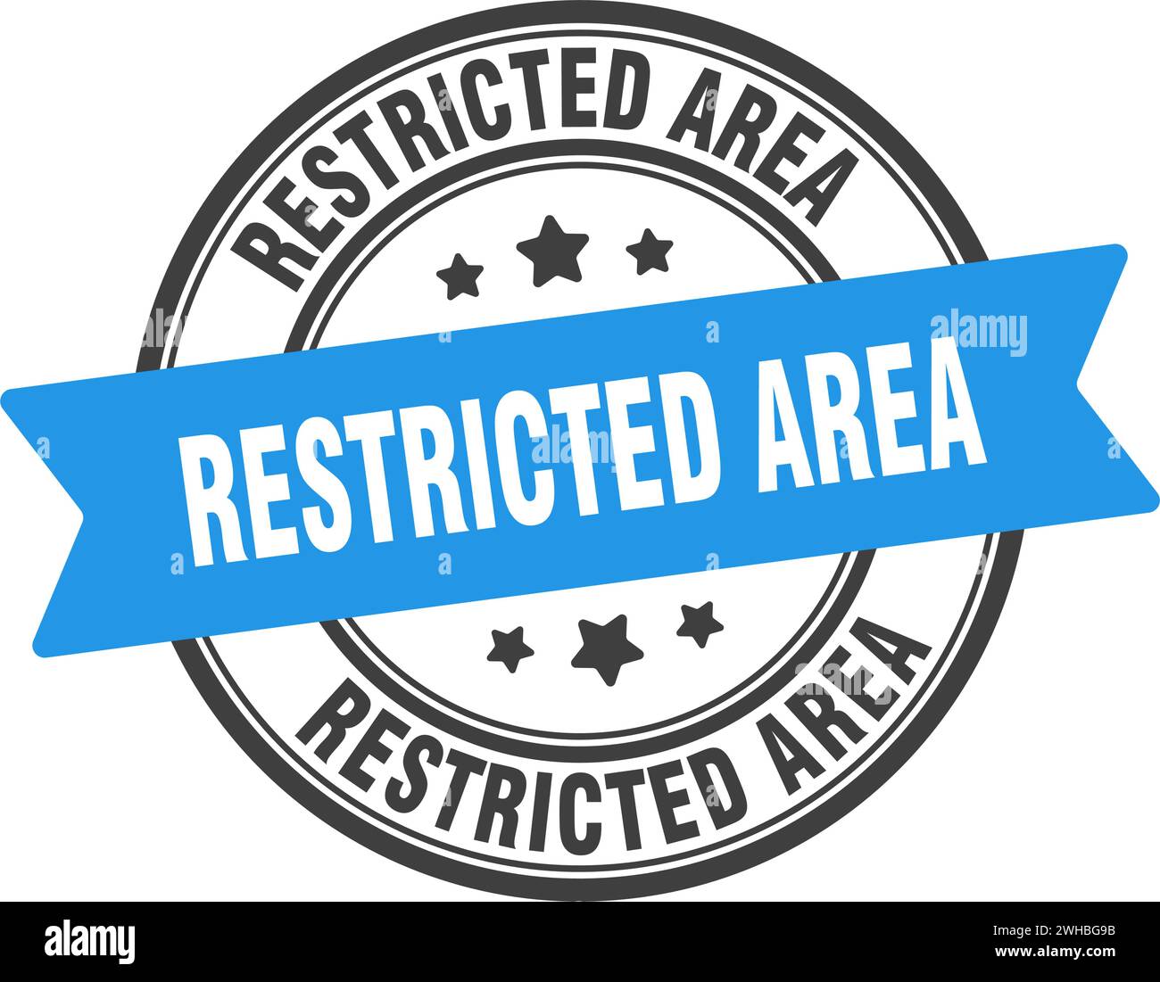 restricted area stamp. restricted area round sign. label on transparent ...