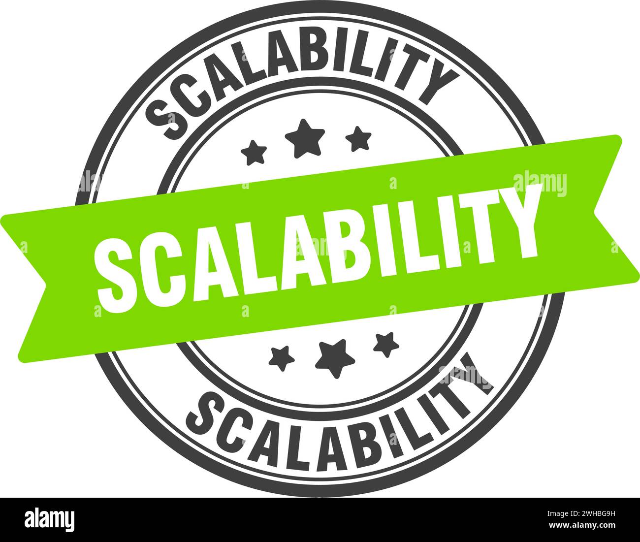 scalability stamp. scalability round sign. label on transparent ...