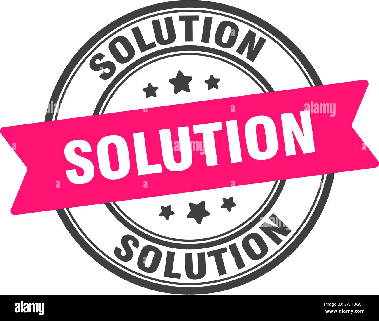 solution stamp. solution round sign. label on transparent background ...