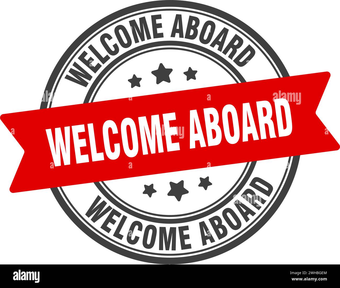 welcome aboard stamp. welcome aboard round sign. label on transparent ...