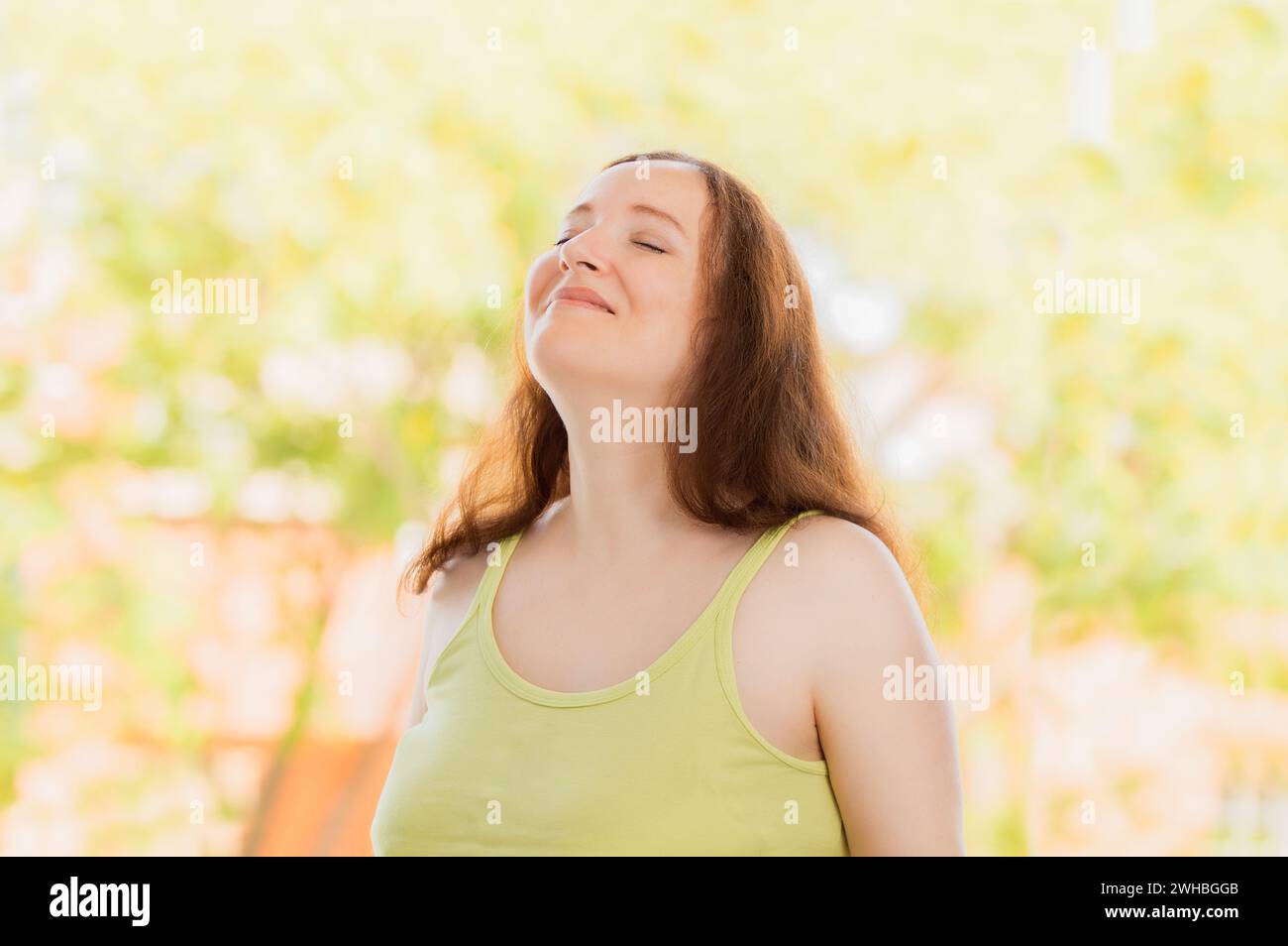 Person feeling fresh air hi-res stock photography and images - Alamy