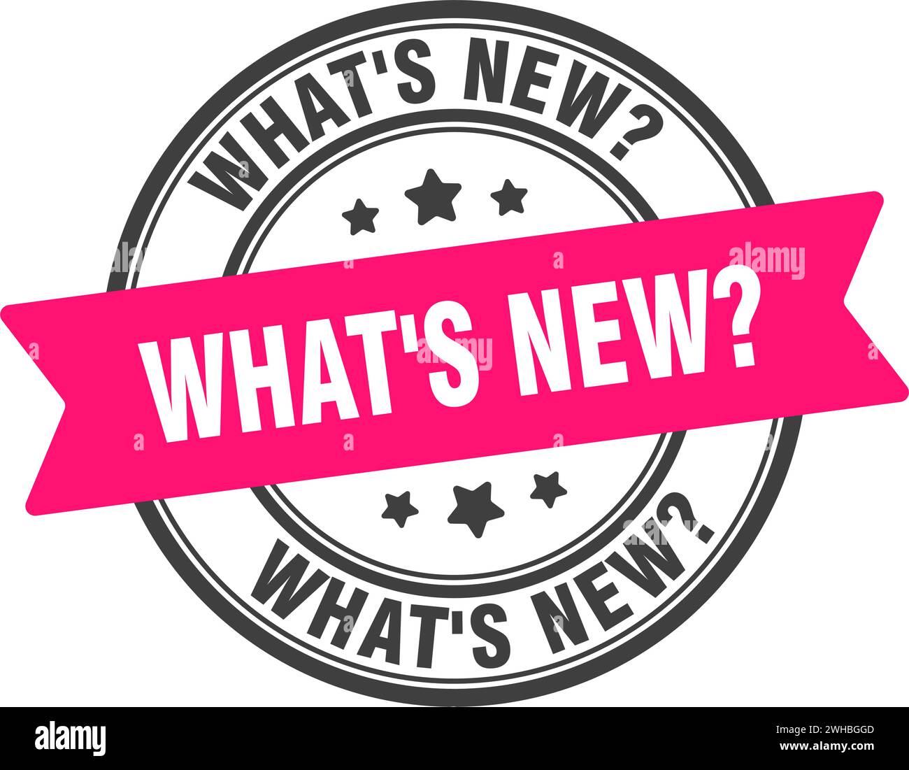 what's new? stamp. what's new? round sign. label on transparent ...