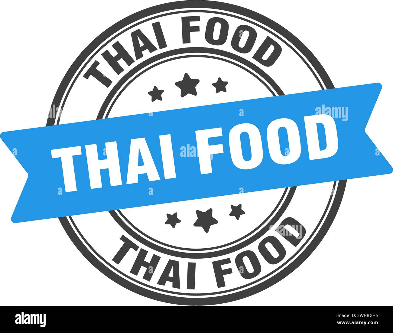 thai food stamp. thai food round sign. label on transparent background ...