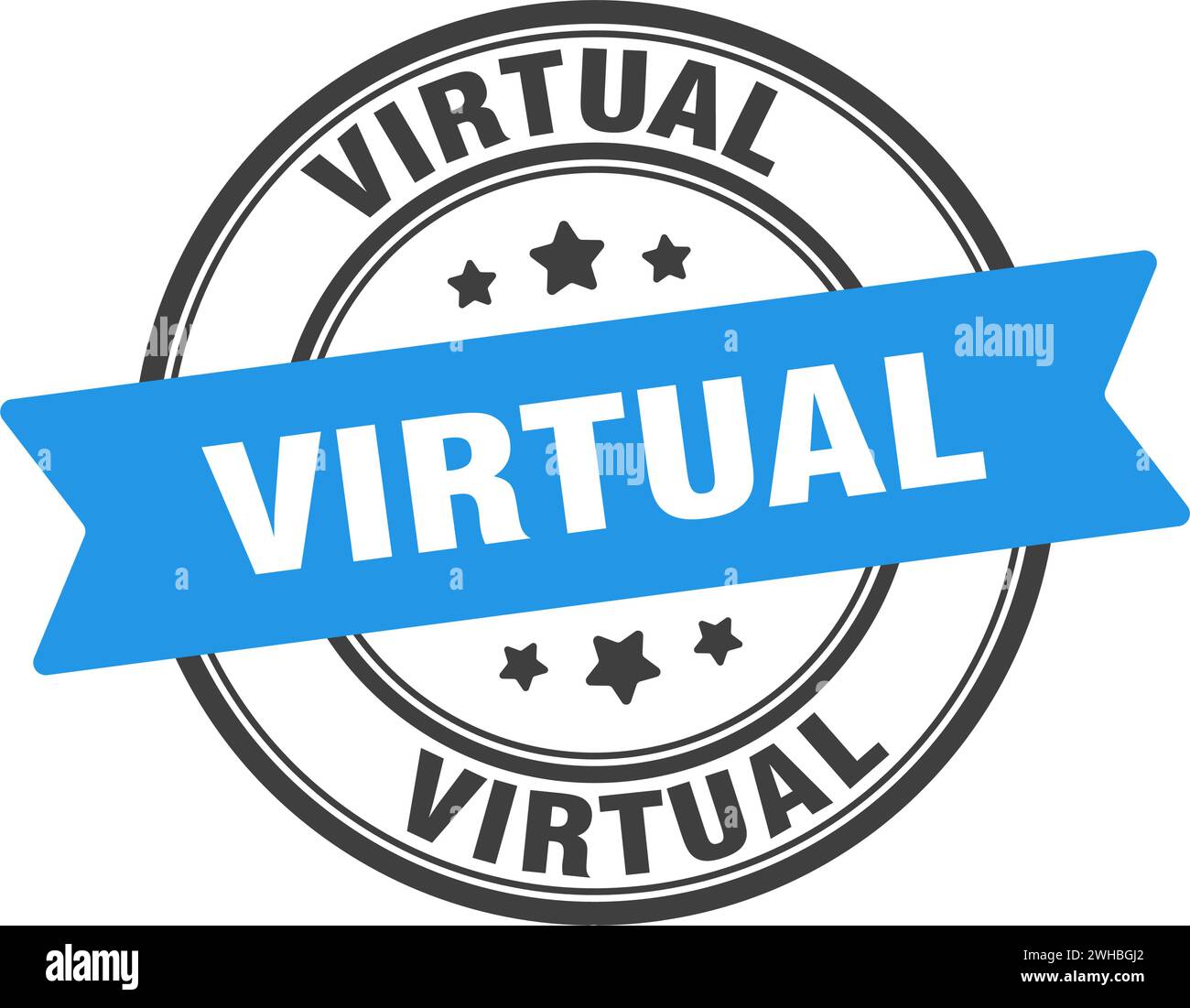 virtual stamp. virtual round sign. label on transparent background ...