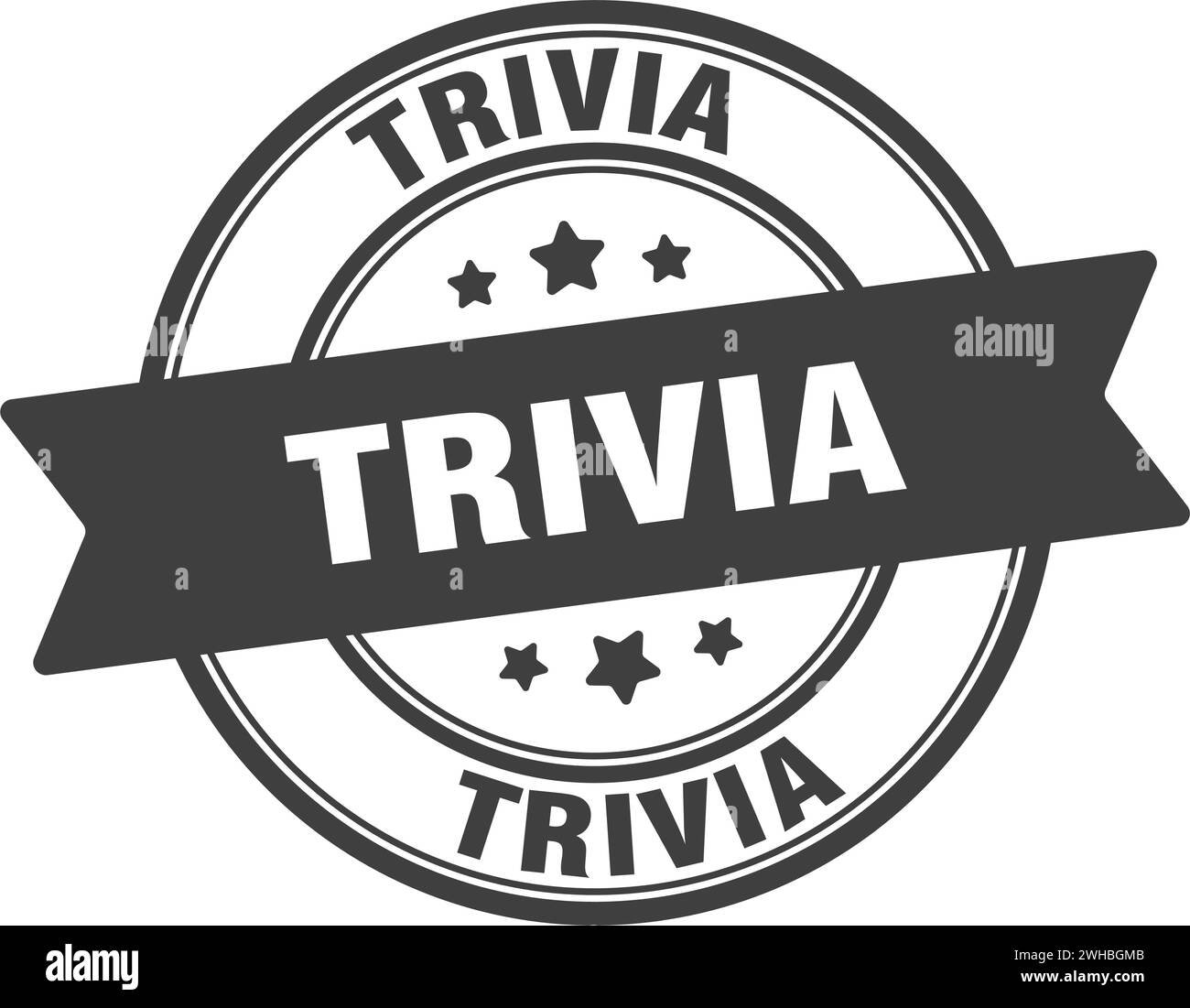 trivia stamp. trivia round sign. label on transparent background Stock ...