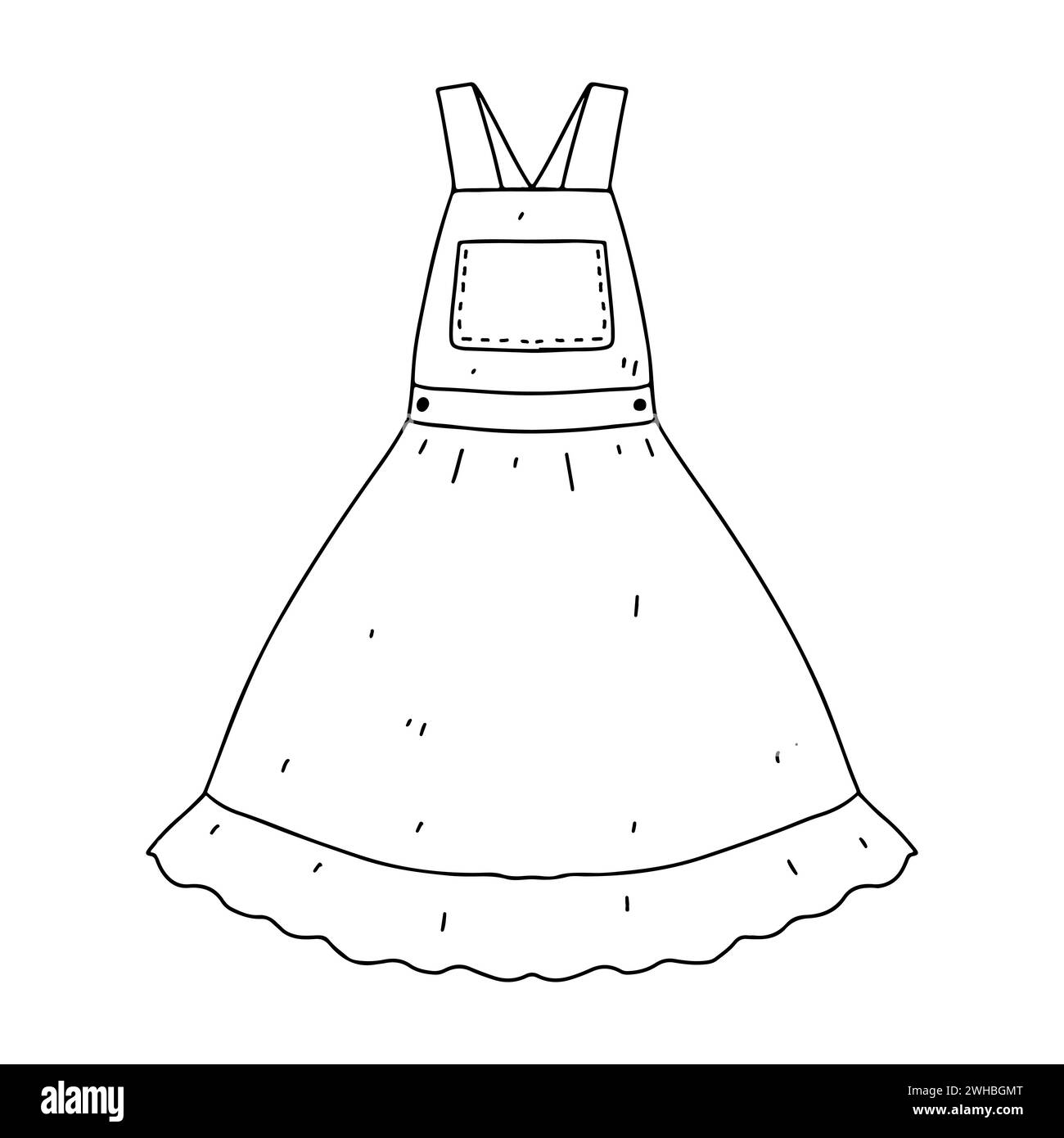 Apron. Hand drawn doodle style. Vector illustration isolated on white ...