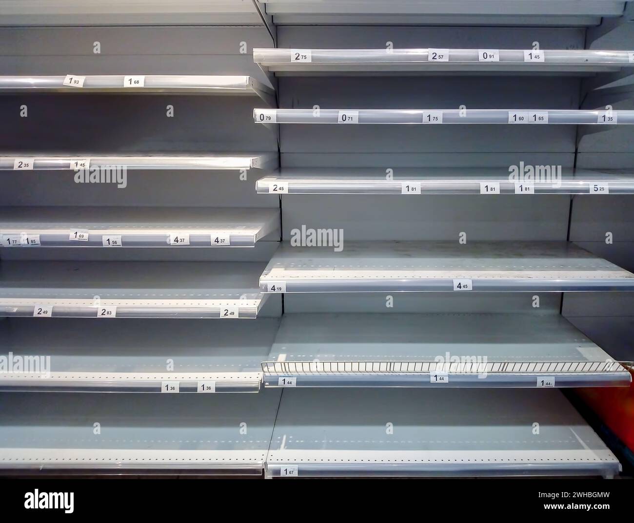 Interior of a shop with empty shelves Stock Photo - Alamy