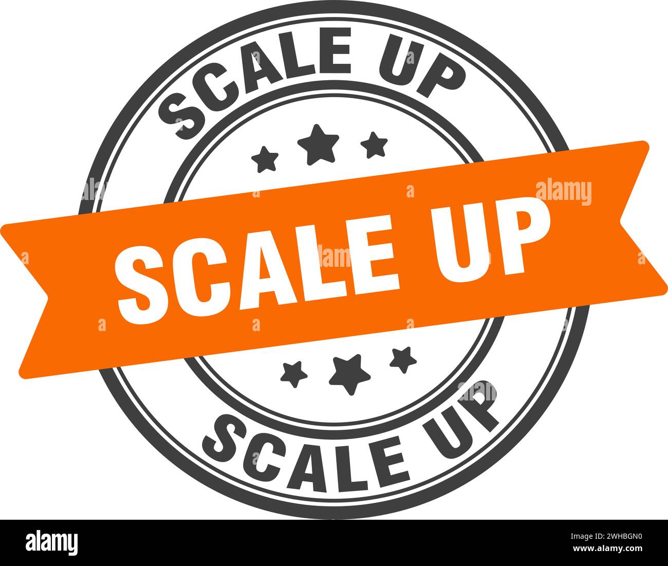 scale up stamp. scale up round sign. label on transparent background ...