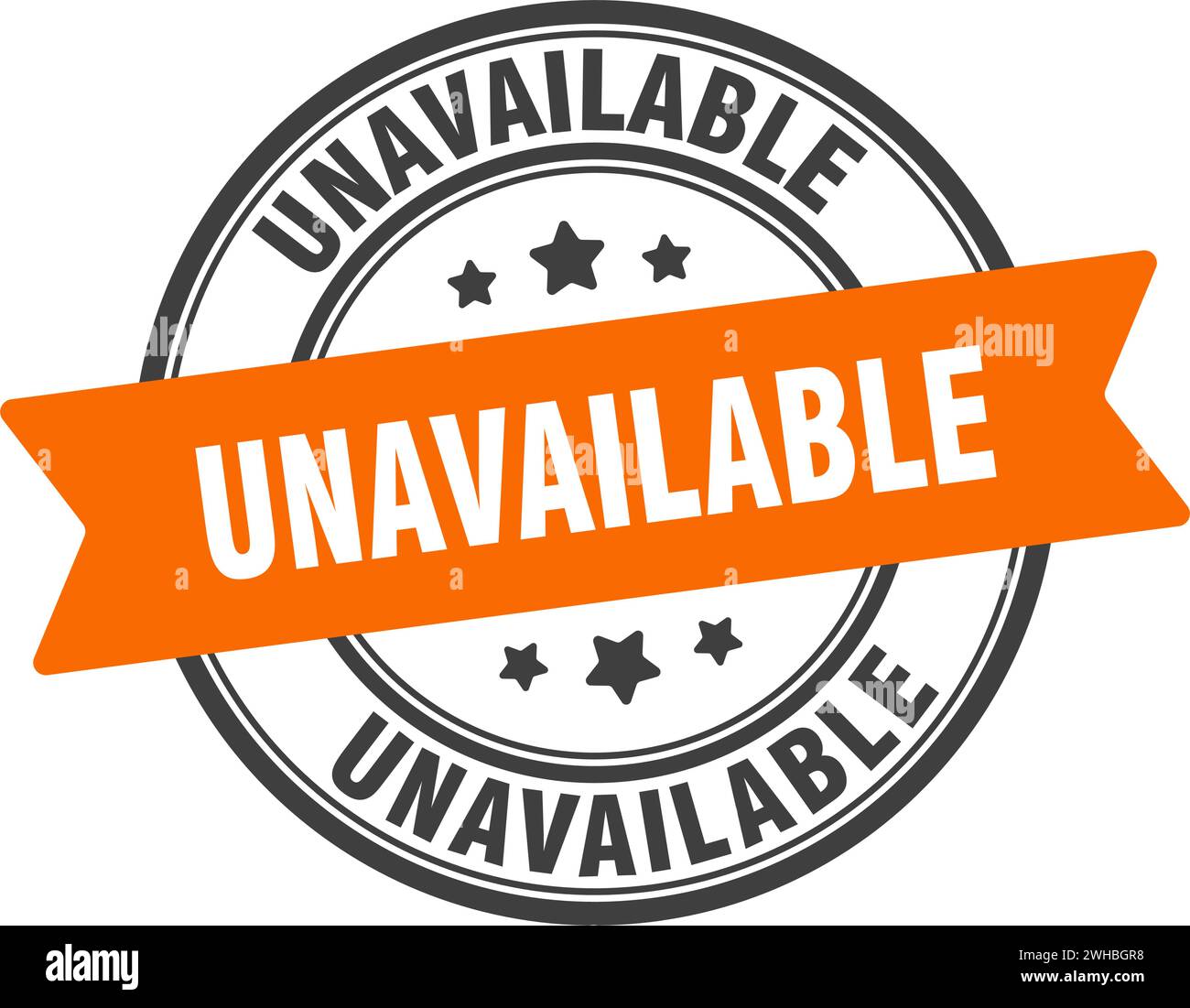 unavailable stamp. unavailable round sign. label on transparent ...