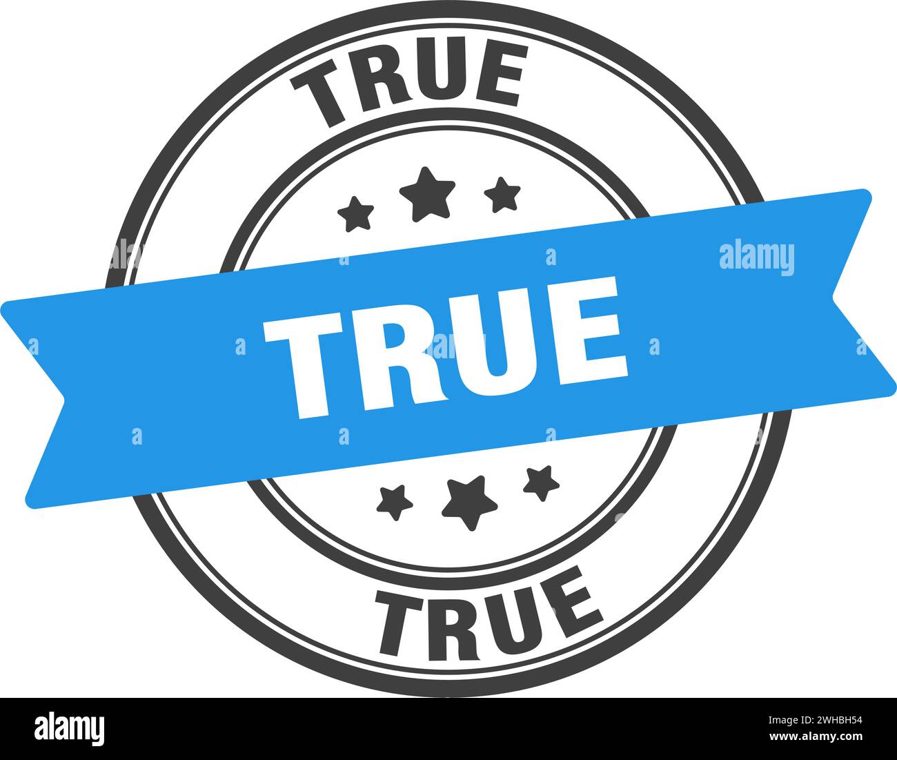 true stamp. true round sign. label on transparent background Stock ...