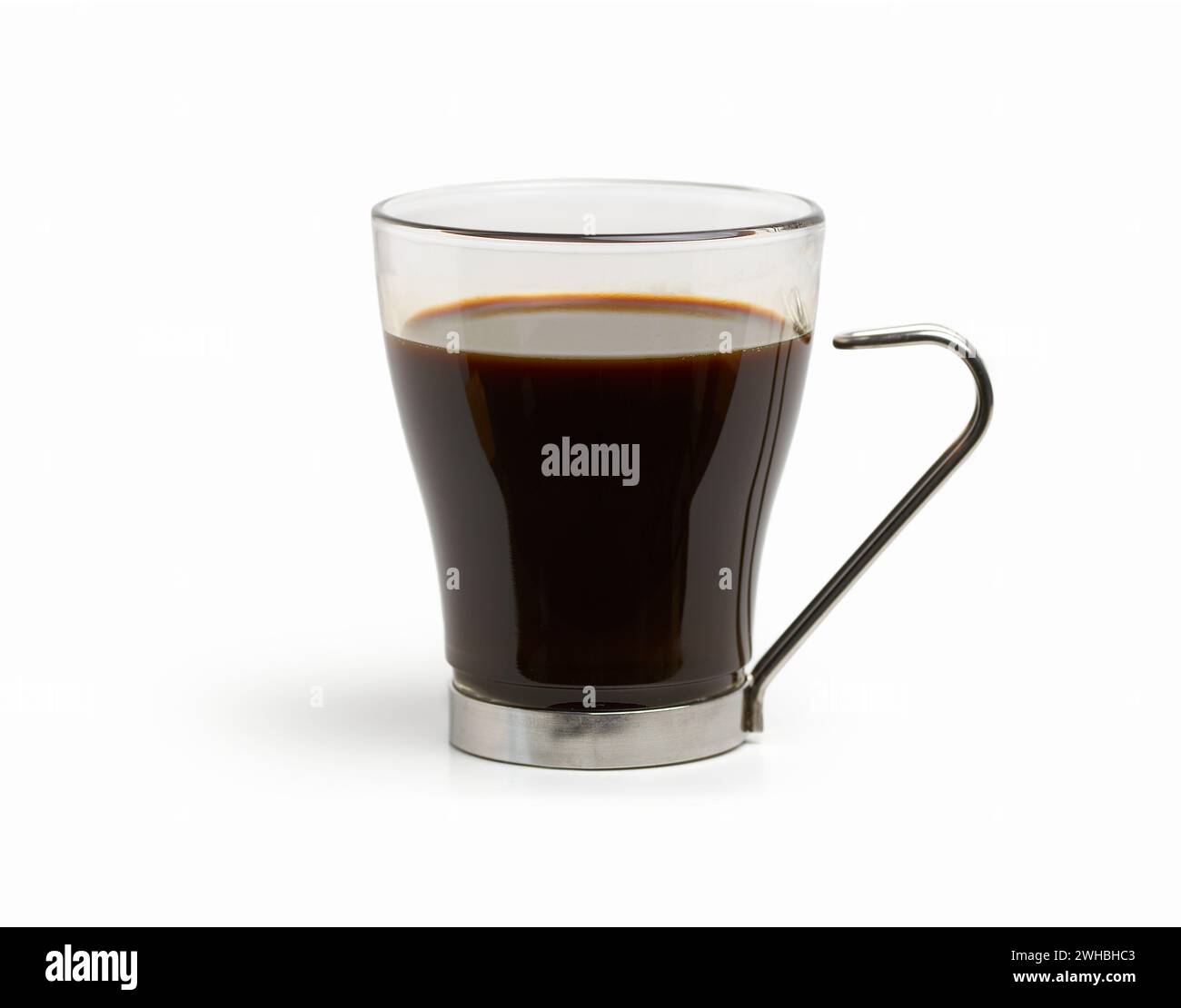 Closeup image of a fresh cup of coffee on white background Stock Photo ...