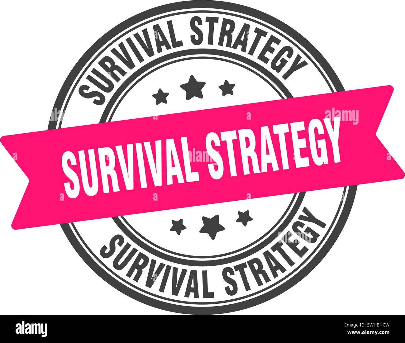 survival strategy stamp. survival strategy round sign. label on ...