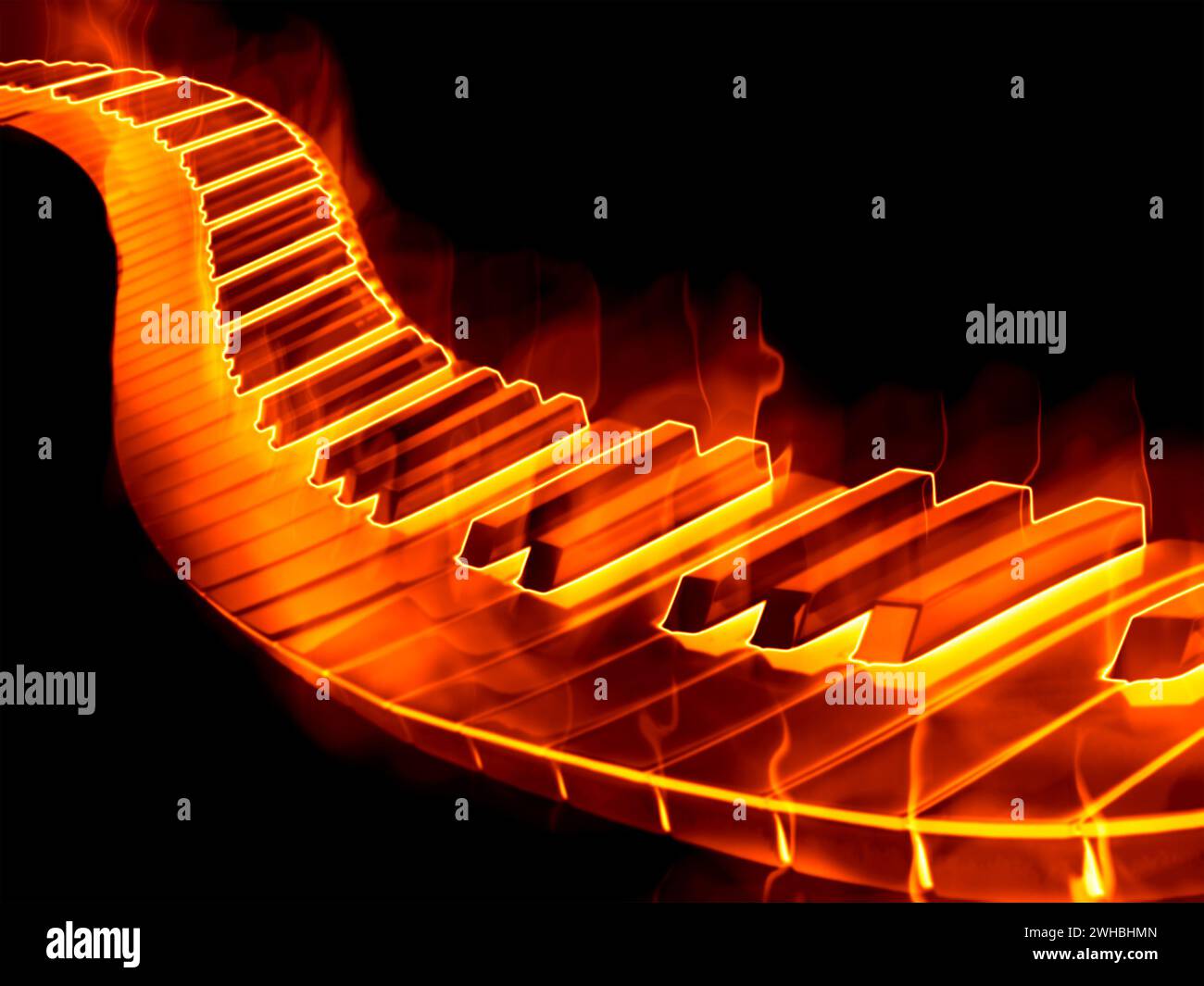 Keyboard on fire Stock Photo - Alamy
