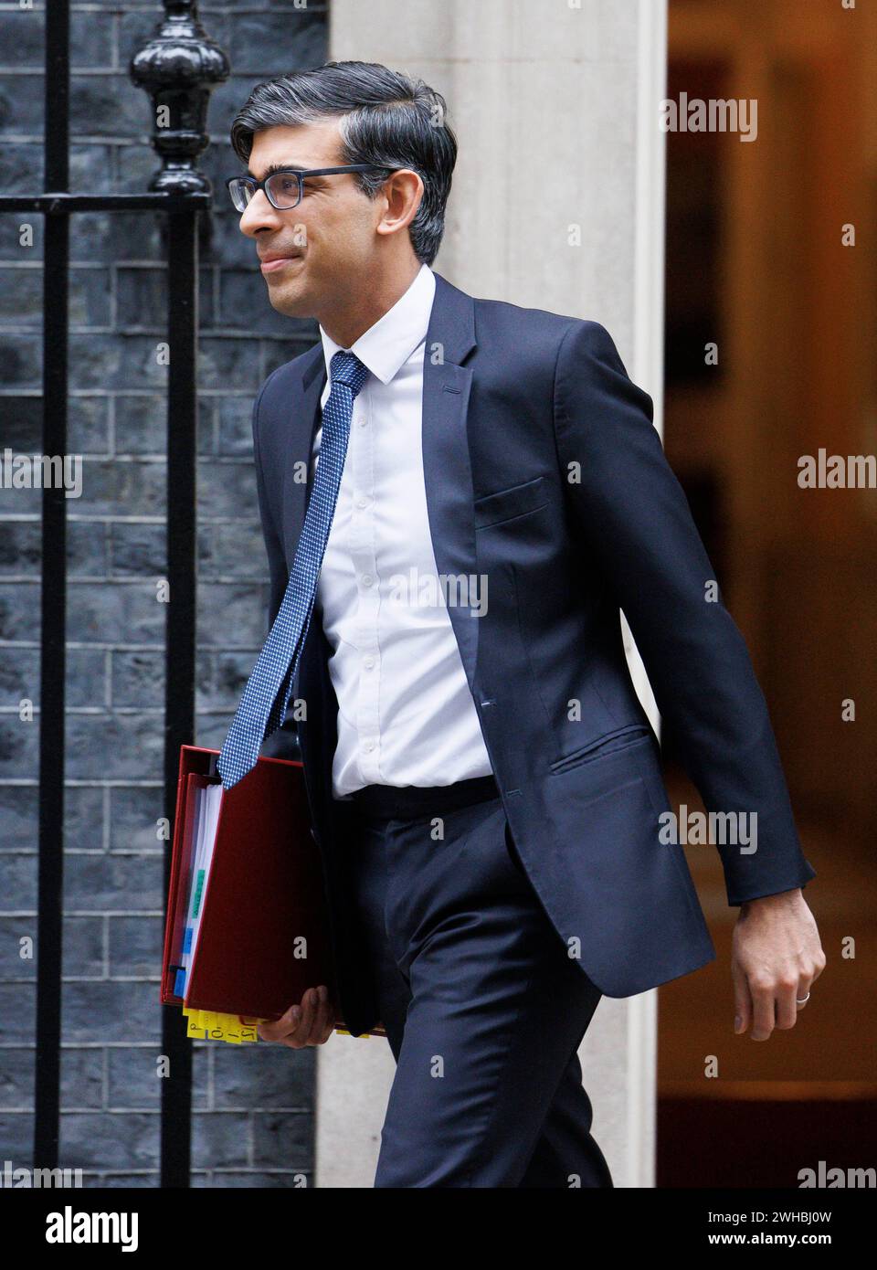 British Prime Minister, Rishi Sunak, leaves Number 10 to go to Parliament for Prime Ministers ...