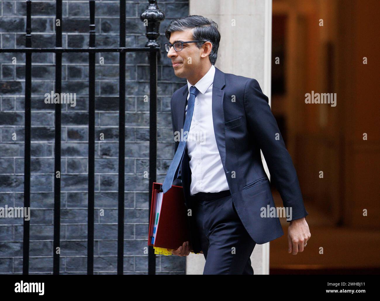 British Prime Minister, Rishi Sunak, leaves Number 10 to go to Parliament for Prime Ministers ...