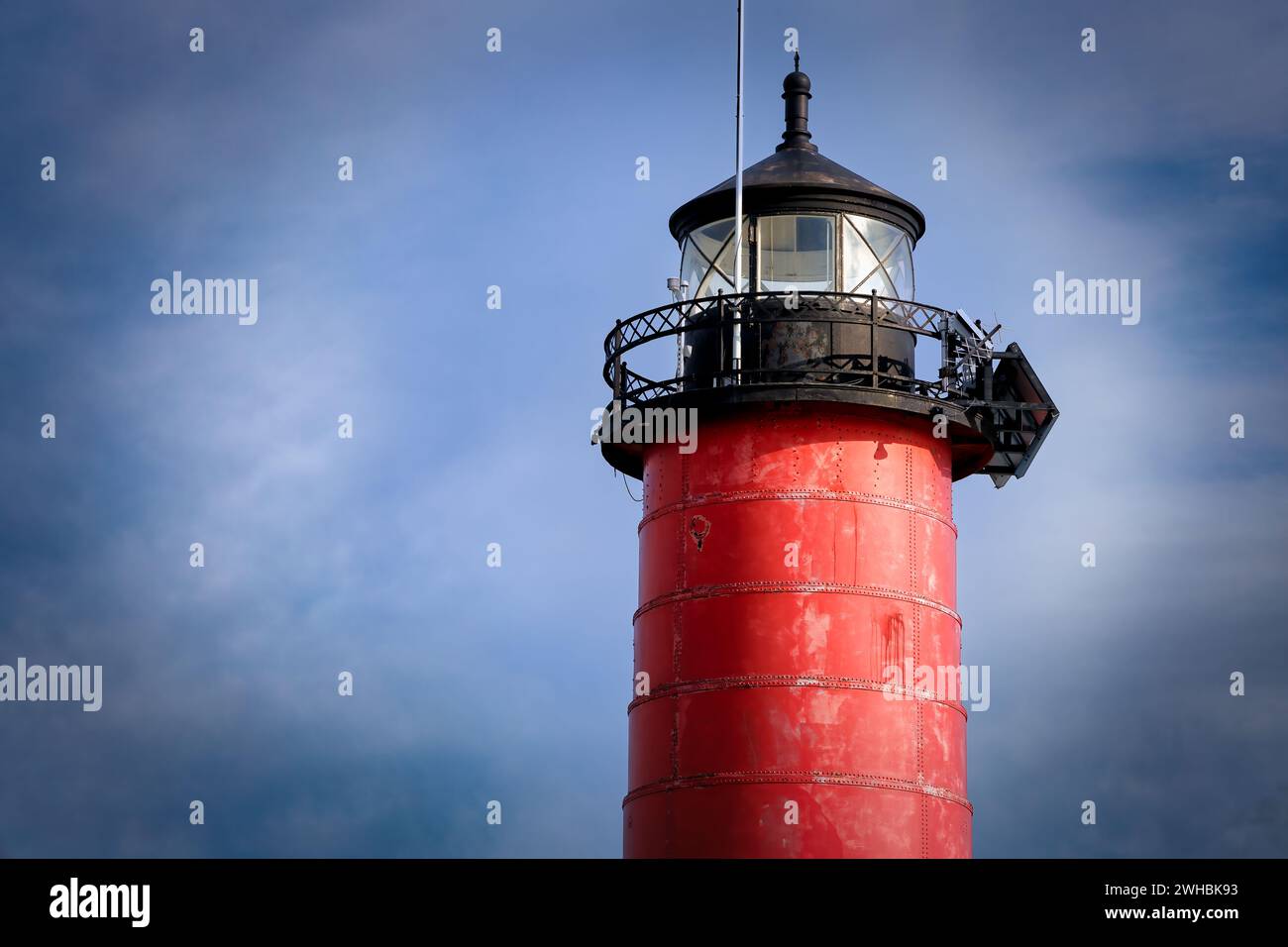The north pier light on Lake Michigan at Kenosha, Wisconsin Stock Photo ...
