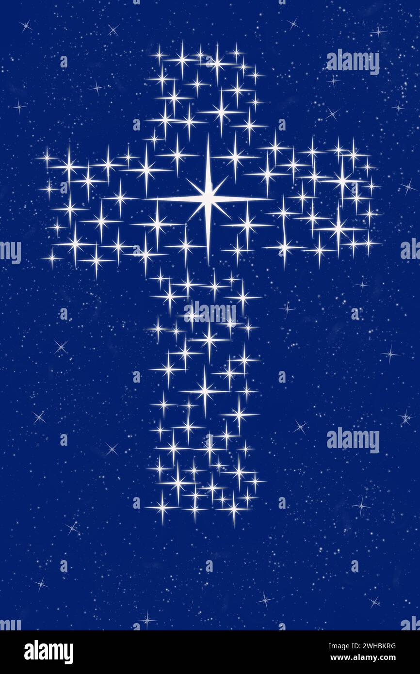 Christian cross in stars Stock Photo - Alamy