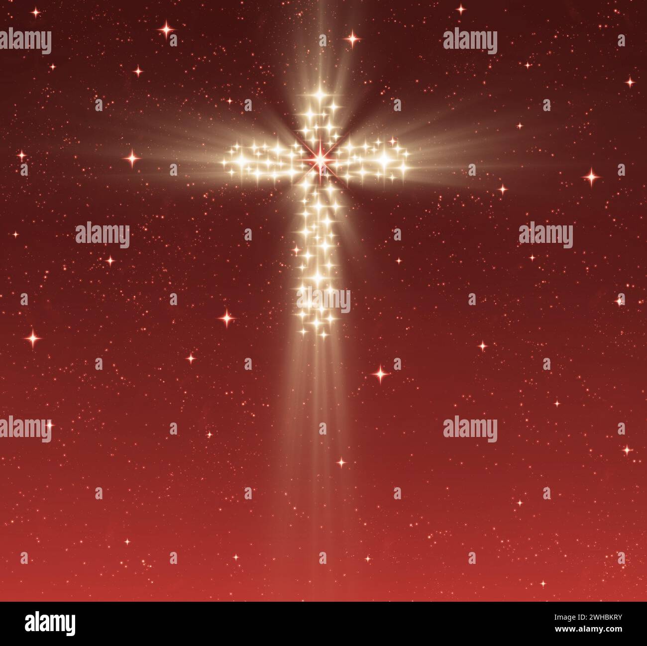 Christian cross in stars Stock Photo - Alamy